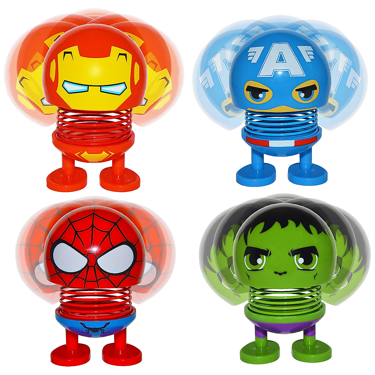 SciencePurchase Super Bobblehead Collection - Includes 4 Cool Bobbleheads - Car Decoration - Cute Interior Decor Toy Figure Party Favor Dashboard Ornaments