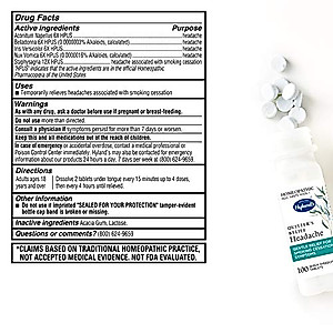 Hyland's Quitter's Relief, Headache, Gentle Relief for Smoking Cessation Symptoms, 100 Tablets, 100 Count