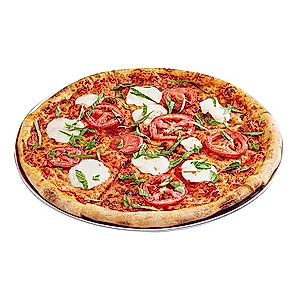 Restaurantware Met Lux 16 Inch Commercial Pizza Pan 1 Coupe Style Pizza Cooking Tray - Heavy-Duty 18-Gauge Aluminum Round Baking Tray Oven-Baking For Pizzas & More