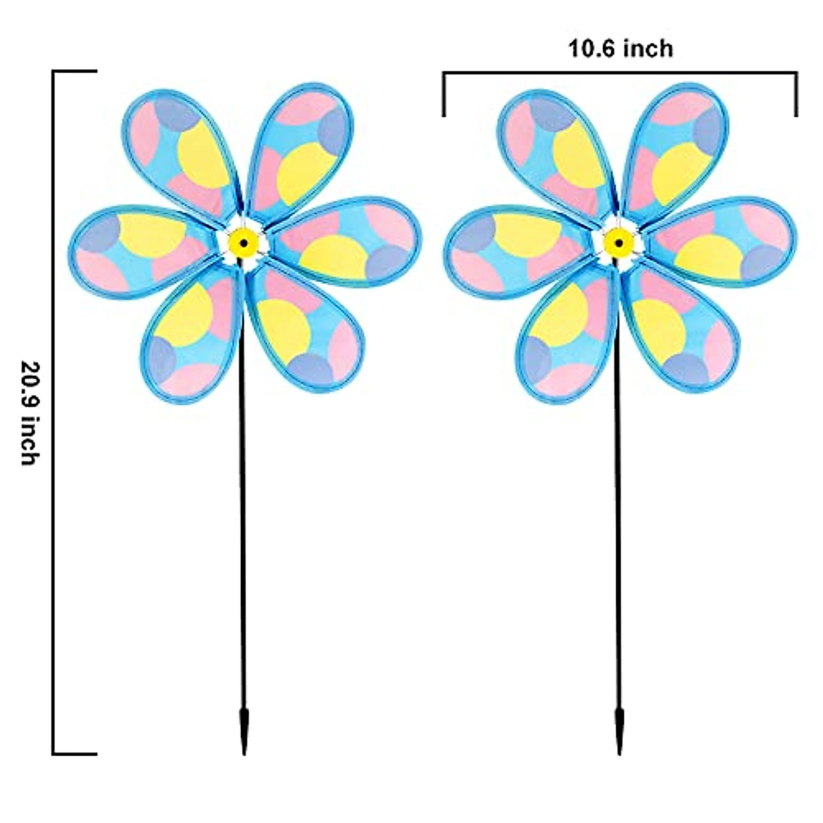 HADEEONG 4PCS Wind Spinners for Yard and Garden, Lawn Yard Decorations Pinwheels Colorful Whirligigs Windmill Kids Toys for Outdoor Decor