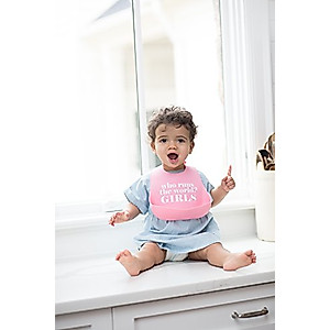 BELLA TUNNO Wonder Bib - Adjustable Silicone Baby Bibs for Girls, Durable and Waterproof BPA Free Silicone, Who Runs The World