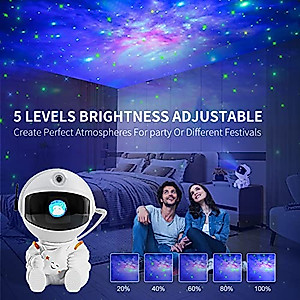 Astronaut Star Projector, Nebula Galaxy Projector Night Light, Remote Control and 360°Rotation Magnetic Head Nebula Lamp for Bedroom/Kids Room/Ceiling/Room Decoration (2nd Version Astronaut)