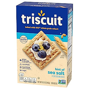Triscuit Hint of Sea Salt Whole Grain Wheat Crackers, Vegan Crackers, 8.5 oz