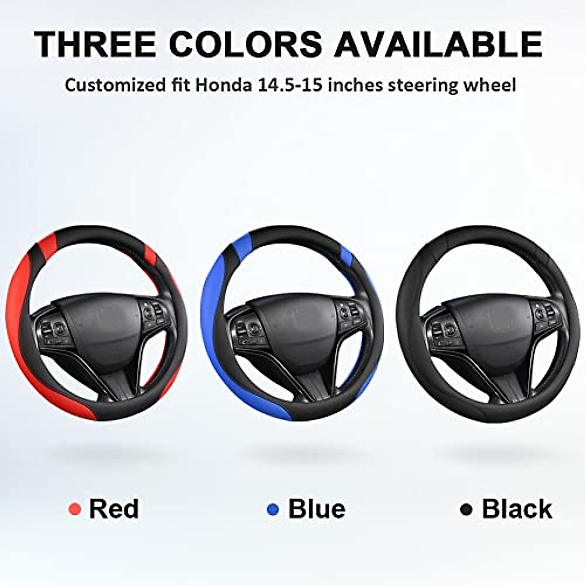 West Llama Customized Auto Car Steering Wheel Cover for Honda (Black-Standard Size)