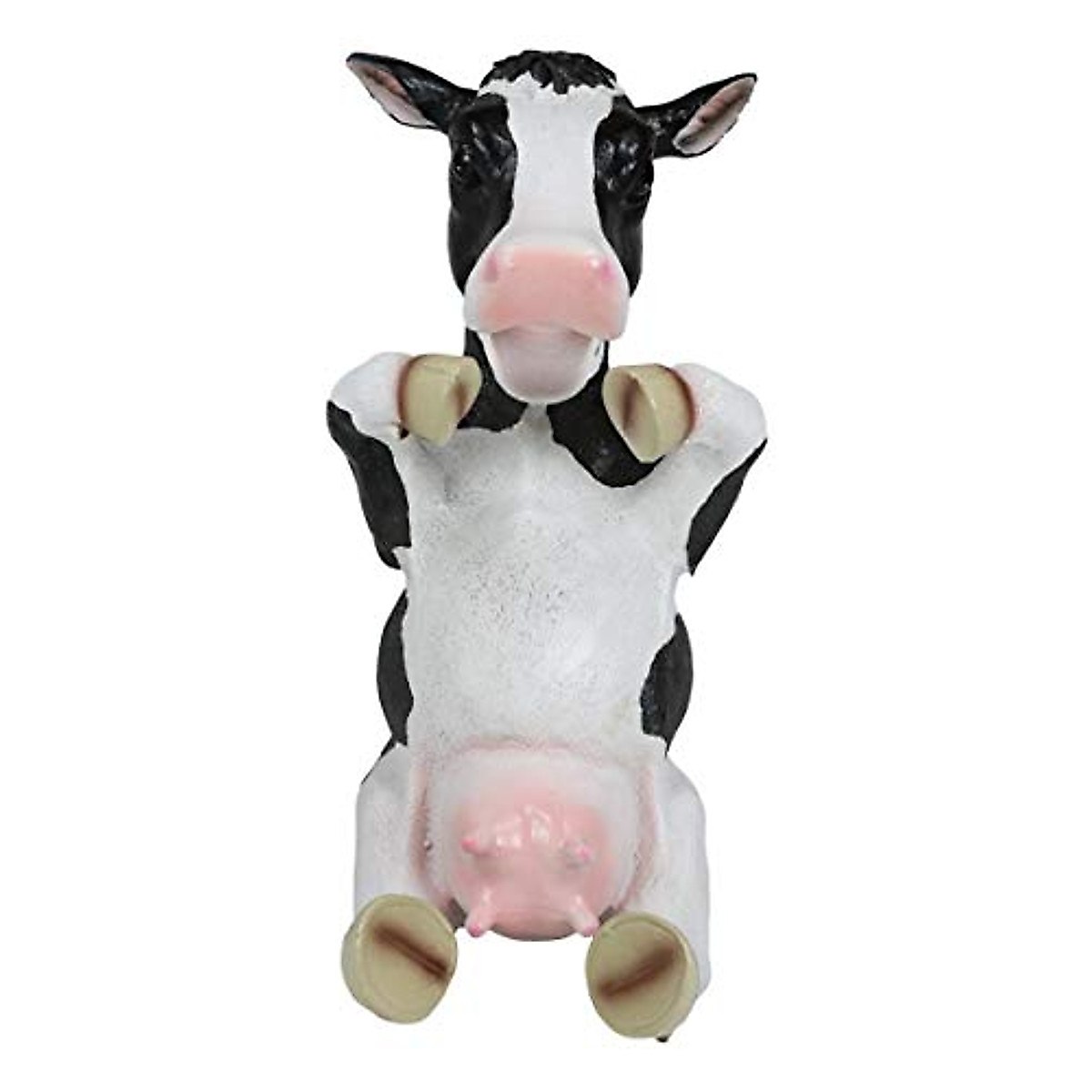 Ebros Gift Rustic Farmhouse Country Holstein Bovine Cow Guzzling Wine Bottle Holder Caddy Figurine Stand Rack Cows Cattle Bulls Farm Western Countertop Bar Desktop Accent Decor