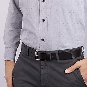 Dockers Men's Casual Leather Belt - 100% Soft Top Grain Genuine Leather Strap with Classic Prong Buckle, Black, 38