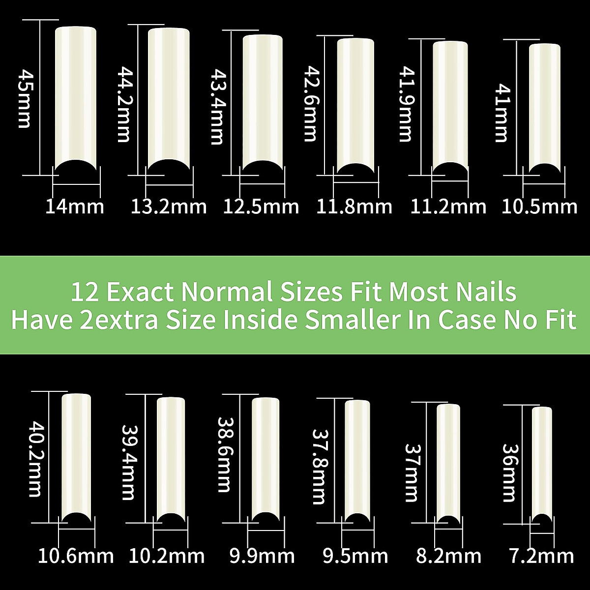 KOXXIAMOQ 240 Pcs Square Nail Tips, natural Extra Long No C Curve XXL Tapered Square Half Cover on Nail Tips Traceless for Acrylic Salon (natural)