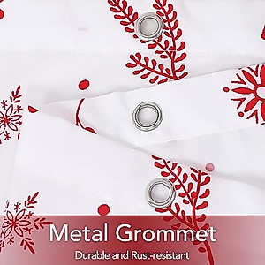 CAROMIO Christmas Shower Curtain, Floral Shower Curtains for Bathroom, Christmas Decorations Fabric Curtains, Water Resistant, Machine Washable (White, 72x72 Inches)