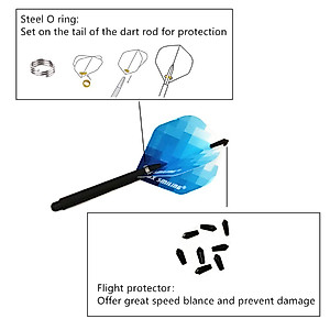 FOX SMILING 145 Pieces Dart Tool Kit with Steel Rubber O Ring, Stone Sharpener Dart Repair Accessories Set Flight Protector and Weight Add A Grams,Small Packaging Easy Carrying (145 Pieces)