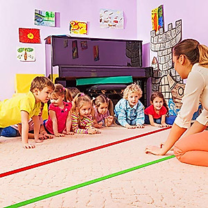 8 Rolls Carpet Marker Strips Carpet Nylon Carpet Strips for Classroom, Teachers, Office, Social Distance, 8 Colors (210 Feet)