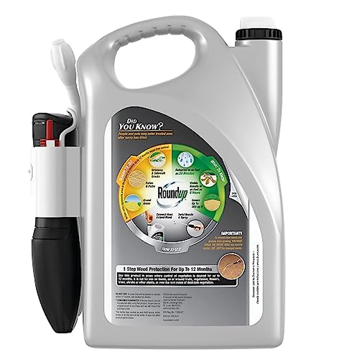 Roundup Dual Action 365 Weed & Grass Killer Plus 12 Month Preventer with Comfort Wand, Kills & Prevents for up to 1 Year, 1 gal.