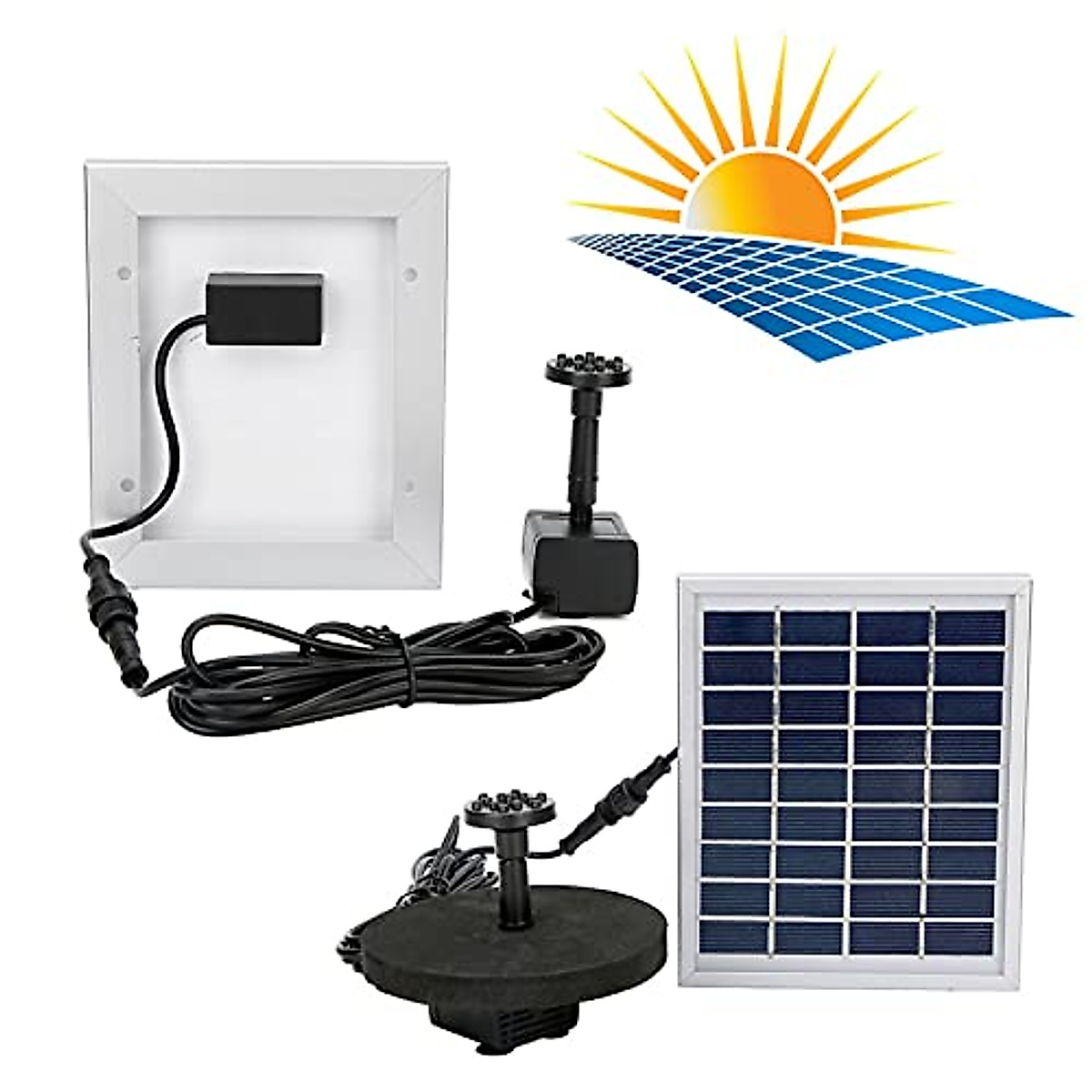 ZPSHYD Solar Fountain PUM, 9V 2.0W Solar Fountain Outdoor Landscape Floating Fountain Pump Kit for Pools Garden Decoration