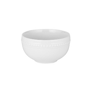 Everyday White by Fitz and Floyd Beaded Small Fruit Dessert Bowls, White, Set of 4