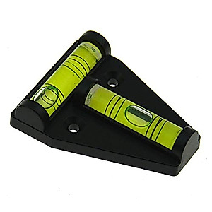 XMLEI Multi-purpose T type black bidirectional triangle horizontal bubble, with base mounting hole level bubble, can be used for woodworking, machinery, instrument, tripod and other equipment.（5pack）