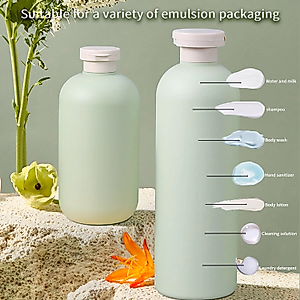 ELESDA Travel Shampoo and Conditioner Bottles Refillable, 7oz Plastic Squeeze Bottles with Caps Travel Bottles for Toiletries Shampoo and Conditioner Dispenser Leak Proof Toiletry Travel Size Bottles