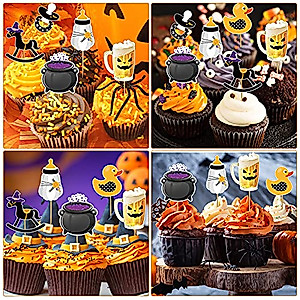 Halloween Baby Shower Party Decorations a Baby is Brewing Banner Baby Gender Reveal Decorations Halloween Hanging Swirls Baby Shower Cake Cupcake Toppers for Indoor Outdoor Halloween Party Favors