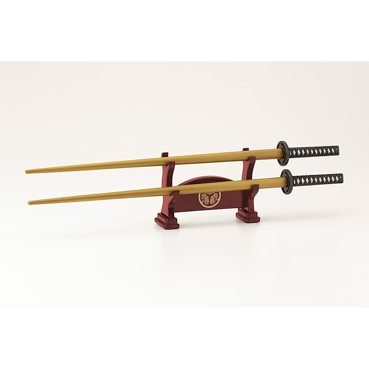 Japanese Samurai Katana Chopsticks - Three Heros (Ieyasu Tokugawa) / with a sword stool type chopstick rest