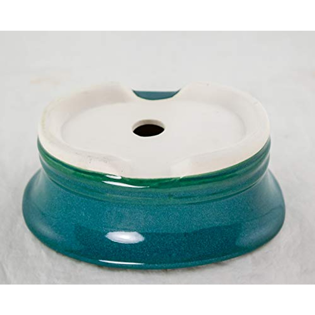 5.75" Oval Teal Green Shohin Bonsai/Succulent Pot + Tray + Rock + Mesh Combo