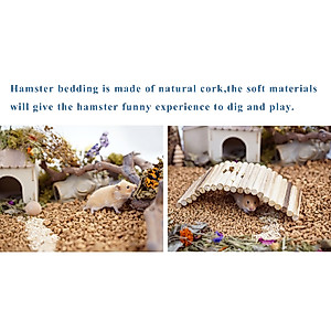 JFWOD 8L Natural Cork Peat Hamster Bedding Pet Litter for Dwarf Syrian Hamsters, Gerbils, Mices, Degus or Reptiles Habitat Decorations
