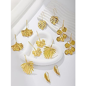 Glenmal 6 Pair Gold Threader Dangle Earrings Long Chain Threader Statement Drop Dangle Earrings Jewelry for Women(Stylish Style)