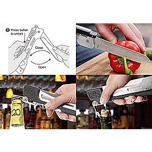 Lichamp 6-in-1 BBQ Multi Tool Set, Folding BBQ Tool Stainless Steel, Folding Grill Tool for Outdoor BBQ Grill