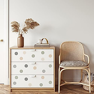 QUCHENG Boho Polka Dots Wall Decal Stickers Kids Toddler Bedroom Removable Circle Stickers Decor Nursery Livingroom Vinyl Waterproof Wall Decoration 6 Sheets