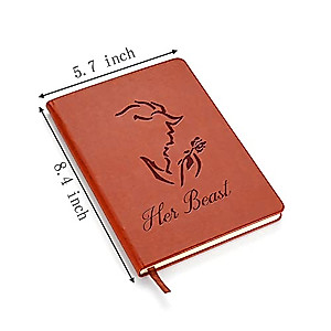 LBWCER Beauty and the Beast Leather Notebook Animated Movie Inspired Gifts Inspirational gifts for TV Movie fans Valentine's Day Gifts (Beast)