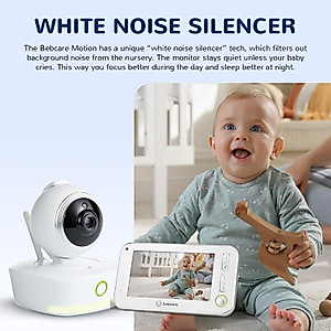 Bebcare Motion - Smart Video Baby Monitor: 4.3" Ultra-Clear Screen, 360° Pan-and-Tilt Camera, Temperature Sensor, Motion and Sound Alert, Auto Baby Tracking Camera (Without Breathing Sensor Mat)