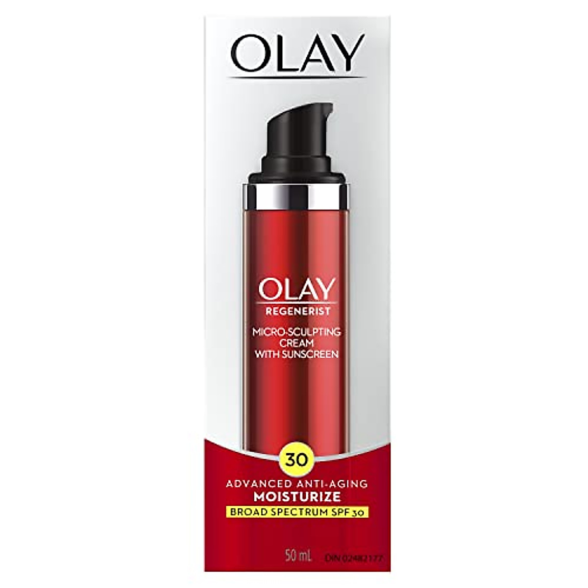Face Moisturizer by Olay Regenerist Microsculpting Cream With SPF 30 Sunscreen  and Vitamin E for Advanced Anti-Aging, 50ml