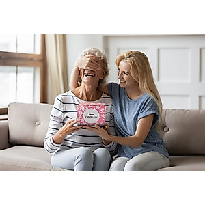 Tergi- Mothers Day Birthday Gifts for Grandma from Granddaughter Grandson - best grandma Ever Floral Embossed Pattern Ceramic Coffee Mug 13.5OZ