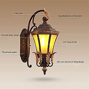 HZYDD Wall Lamp,Retro Outdoor Aisle Home Garden Patio Door Wall Lamp,Glass Wall Lamp,Reading Lamp,Farmhouse Porch Headboard Dressing Table Lighting