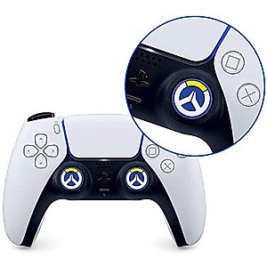 2Pcs Analog Thumb Grip Stick Cover, Dualsense Wireless Controllers Game Remote Joystick Cap, Fantastic Non-Slip Silicone Handle Protection Cover for PS5/PS4/Xbox one/360/NS PRO (Overwatch)
