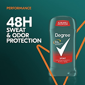Degree Men Original Protection Antiperspirant Deodorant Sport Pack of 6 48-Hour Sweat and Odor Protection Antiperspirant For Men 2.7 oz
