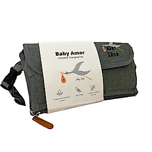 Portable Diaper Changing Pad for Baby, Detachable Travel Changing Pad with Baby Wipes Pocket, Gifts for Baby Shower, Newborn Girls and Boys, Foldable Changing Pad