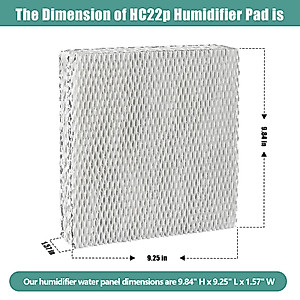 HC22P Whole House Humidifier Filter Pad Replacement Filter Wicks Compatible with Honeywell HE100, HE150, HE220, HE225 HE240, also for AprilAire Water Panel 110 220 550 550B Super Wick Filter -(2 PACK)