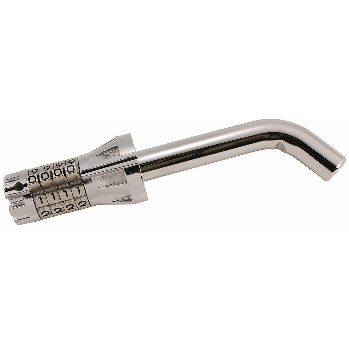 Trimax Standard 1/2" Dia. Resettable Combinaiton Bent Pin Receiver Lock MAG125, Clam Packaging, Chrome