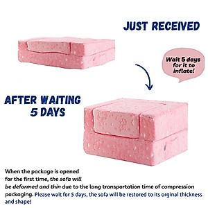 MeMoreCool Toddler Chair Glow in Dark Unicorn Kids Couch, Fold Out Modular Chair for Boy Girl, Pink Baby Sofa for Bedroom Lounge