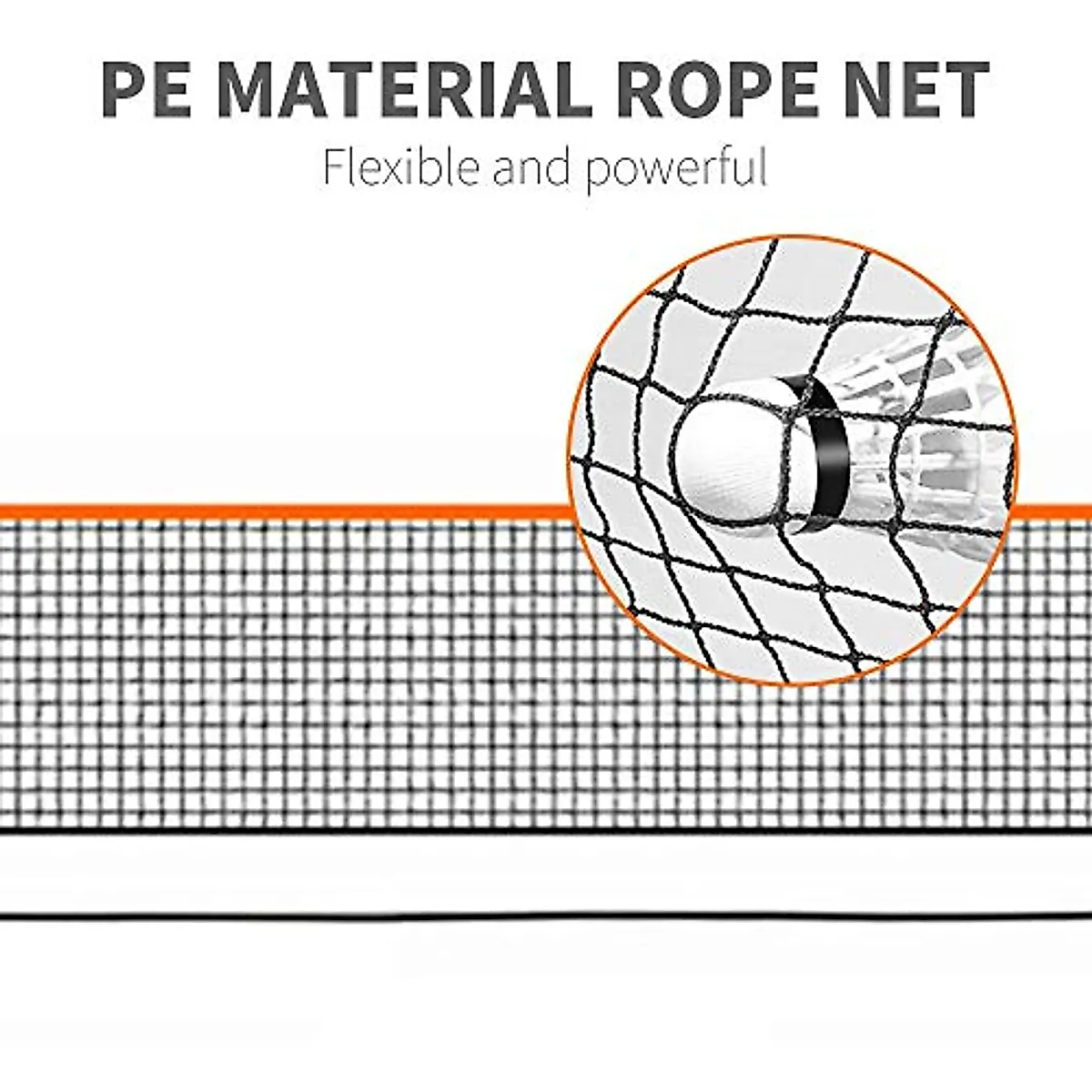 HYONAN Portable Badminton Net Set - Net for Tennis, Soccer Tennis, Pickleball, Kids Volleyball - Easy Setup Nylon Sports Net Without Poles - for Indoor or Outdoor Court, Beach, Driveway