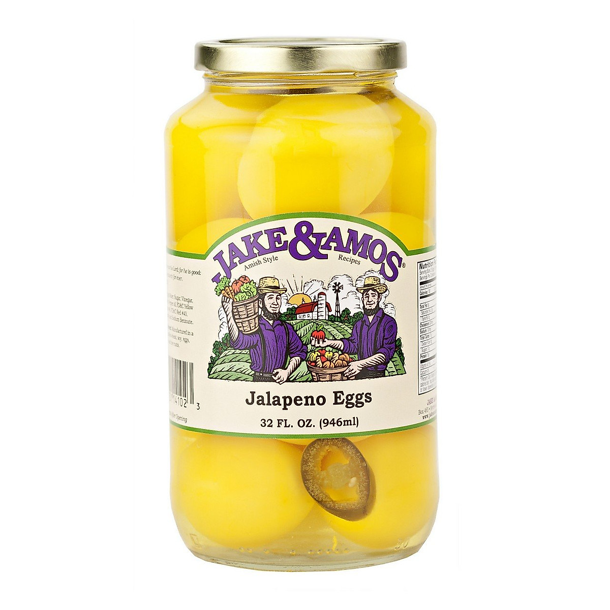 Jake & Amos Jalapeno Pickled Eggs, 32 Oz. Jar