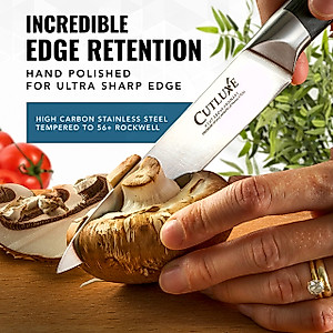 Cutluxe Utility Knife – 5.5" Paring Kitchen Knife – Forged High Carbon German Steel – Full Tang & Razor Sharp – Ergonomic Handle Design – Artisan Series