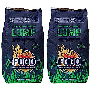 Fogo FG-CH-BRA-17 All Natural Restaurant Quality Brazilian Eucalyptus Blend Hardwood Lump Charcoal for Grilling and Smoking, 17.6 Pounds (2 Pack)