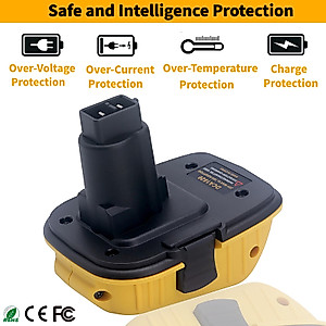 Epowon 2Packs DCA1820 Battery Adapter Compatible with Dewalt 18V Tools, Convert 20V Battery DCB200 DCB201 DCB203 DCB203BT DCB204 DCB205 DCB206 to Replacement for 18V Battery