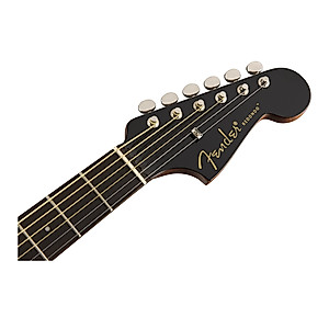 Fender Redondo Player Acoustic Guitar, with 2-Year Warranty, Jetty Black, Walnut Fingerboard