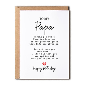 To My Papa - Papa Birthday Card - Papa Is The Greatest Gifts In My Life - Birthday Card For Papa - Gift For Papa Card- Christmas Gifts For Papa