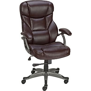 STAPLES 416523 Osgood Bonded Leather High-Back Manager's Chair Brown