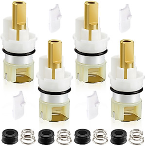 4 Pieces RP25513 Faucet Stem Replacement for Faucet Repair Kit with RP4993 Seat and Spring, 8 Cartridge for Kitchen Faucet Repair Kit