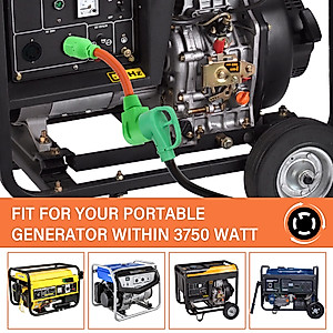 Flameweld Welder Adapter Cord - NEMA L14-30P Twist Locking to 6-50R, 4 Prong Generator to 3 Prong Welder Power Adapter Cord, 125/250V STW 10AWG Generator Cord, UL