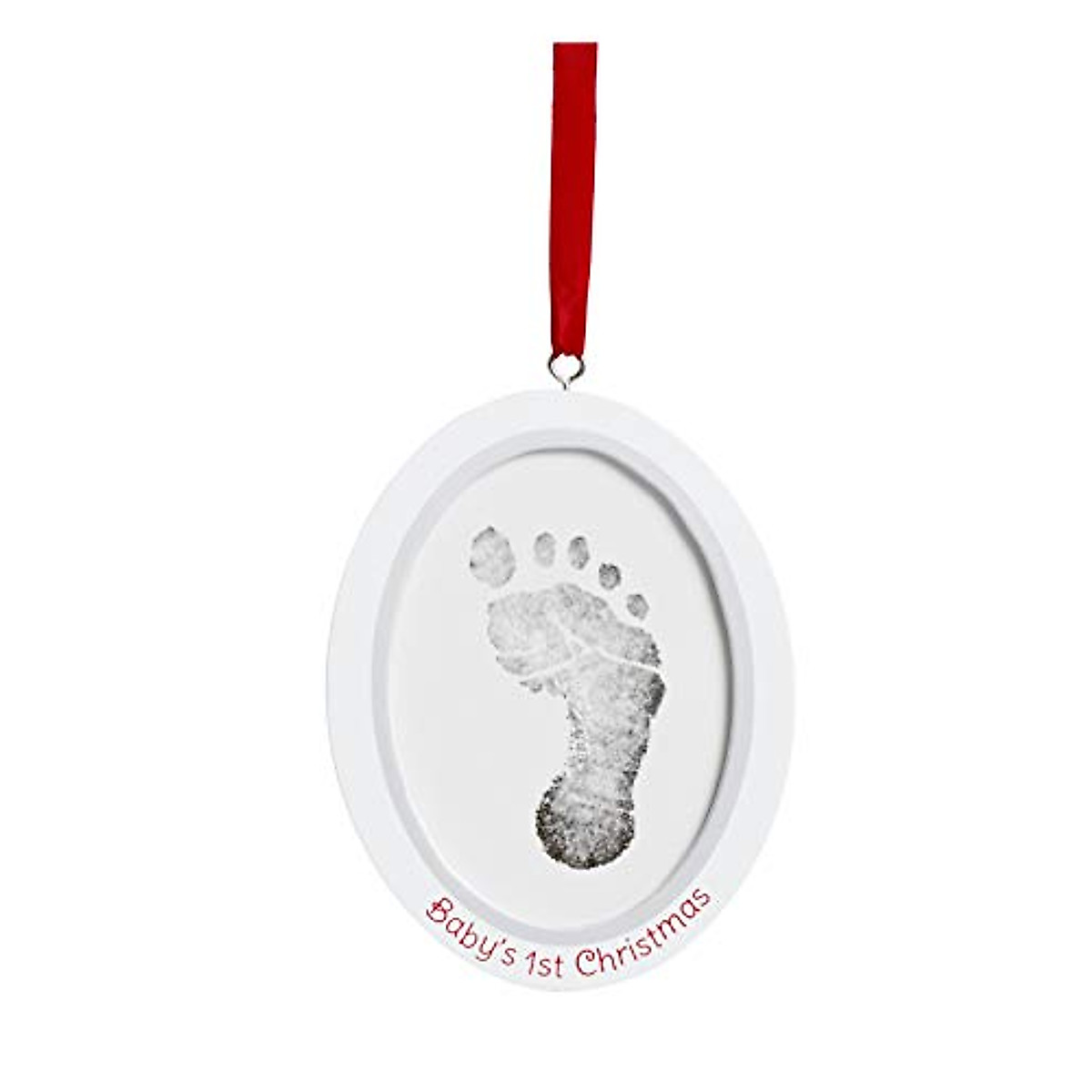 Pearhead Babyprints Double-Sided Christmas Photo Ornament with Clean Touch Ink Pad, Newborn Handprint or Footprint Kit, 2 Sided Baby's 1st Christmas Holiday Keepsake Ornament