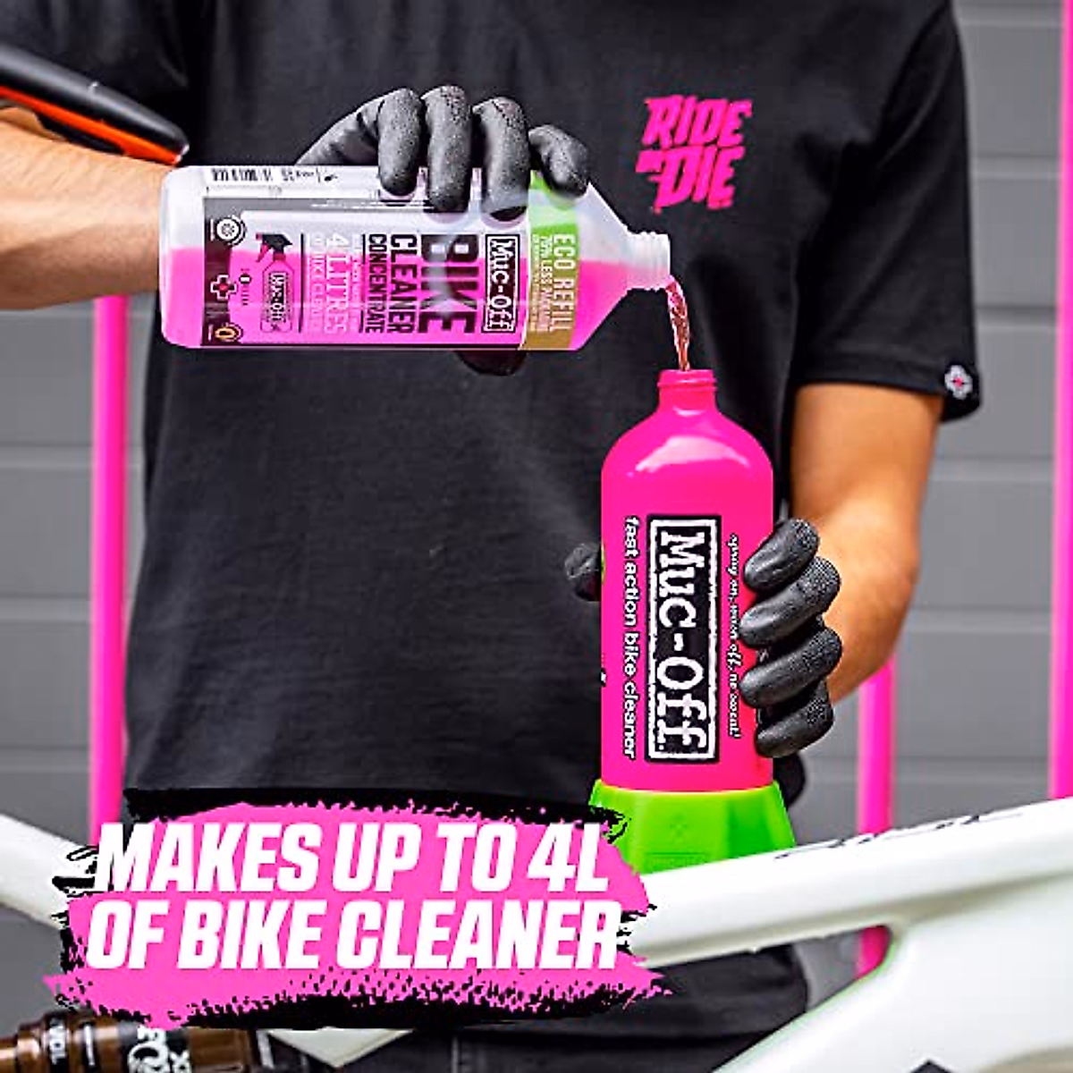 Muc Off Bike Cleaner Concentrate, 1 Liter - Fast-Action, Biodegradable Nano Gel Refill - Mixes with Water to Make Up to 4 liters of Bike Wash