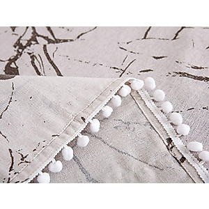 AKOAK 1 Pack 55 x 130cm /22 "x 51" Geometric Washing Machine Refrigerator Dust Cover, Multi-Purpose Household Cotton Linen Dust Microwave Cover, with Storage Pouch (Marble)